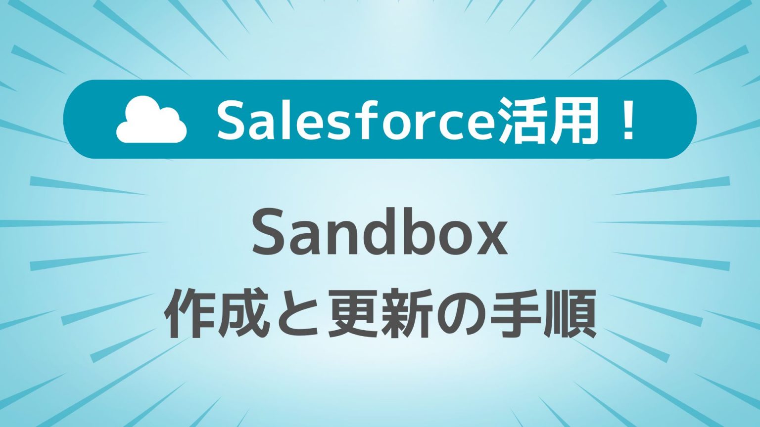 【Salesforce】Sandbox 作成と更新の手順 - ウェブマーケティング会社によるSalesforce導入支援＆活用支援